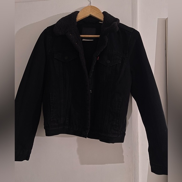 Levi's | Jackets & Coats | Levi Sherpa Jean Jacket Black | Poshmark